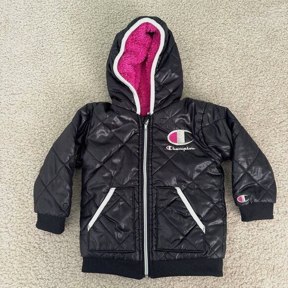 Champion | Jackets & Coats | Champion Quilted Pink Puffer Jacket Girls ...